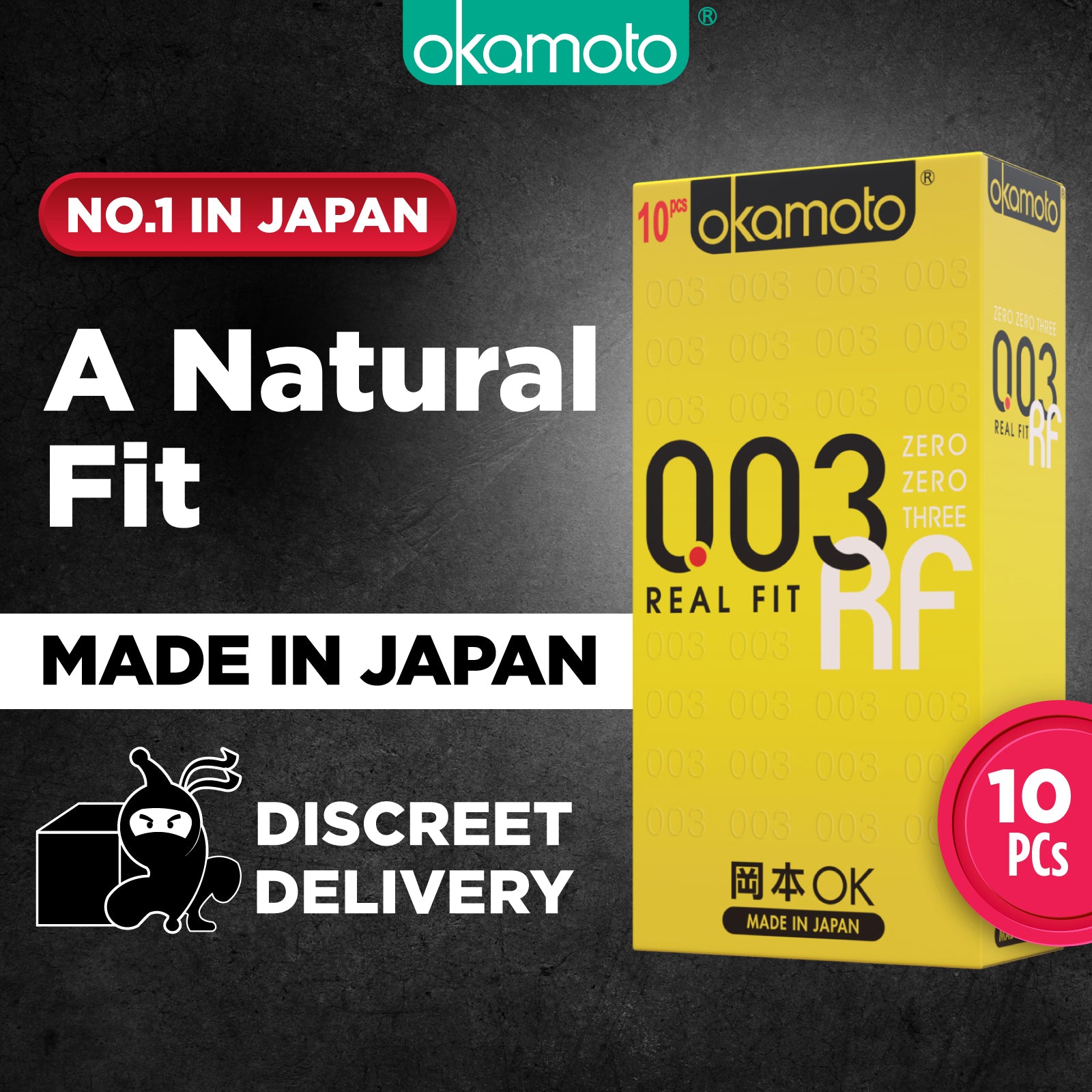 Okamoto 003 Real Fit Condom 10s | Okamoto Global