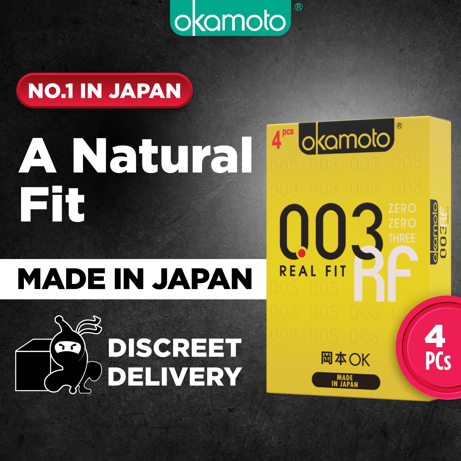 Okamoto 003 Real Fit Condom 4s | Okamoto Global